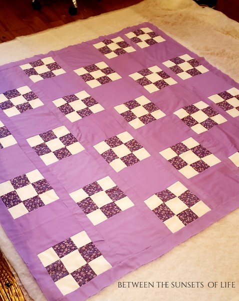 Journey of Quilts- Mom's Purple 9 Patch – In Between the Sunsets of Life